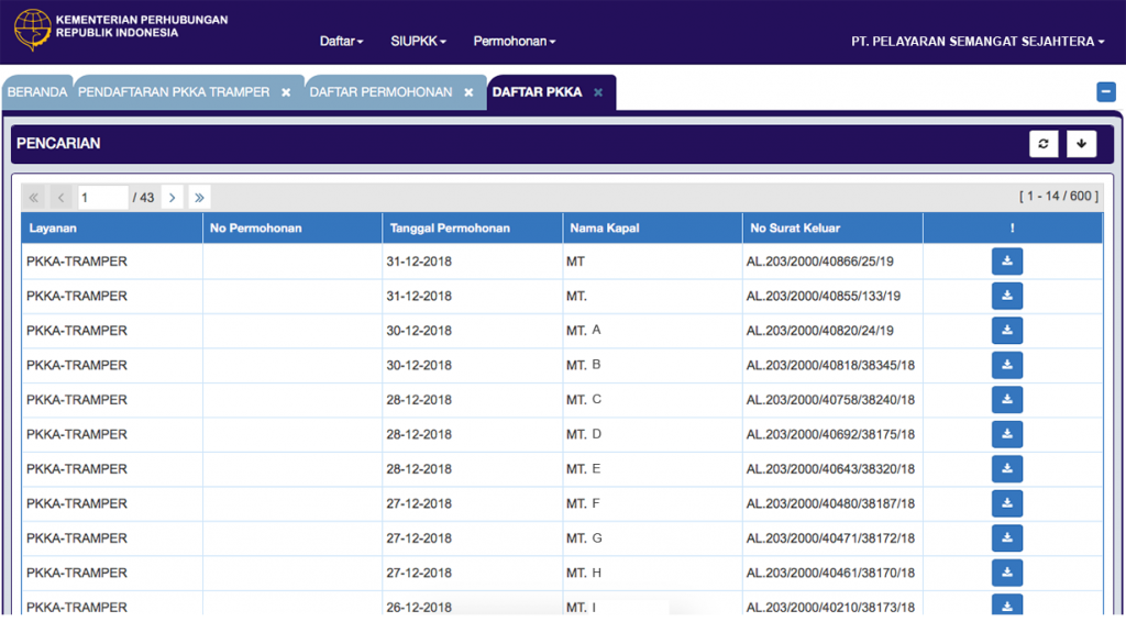 Mengecek Status Permohonan PKKA - Koneksea